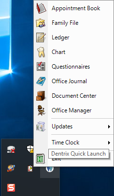Opening Dentrix modules