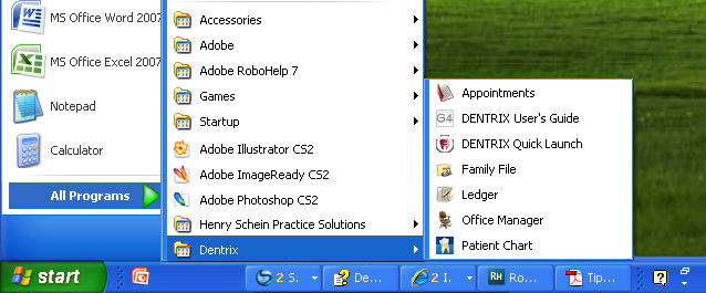 Opening Dentrix modules