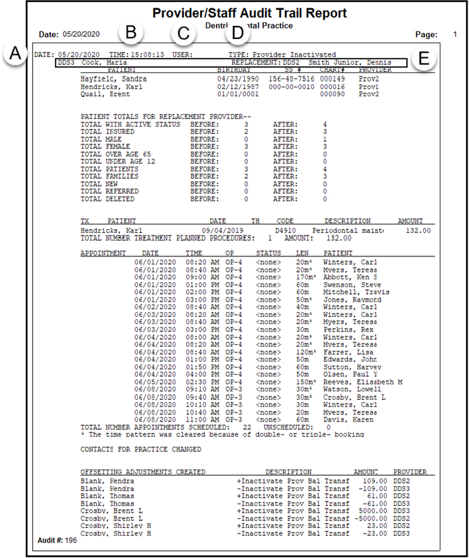 Audit Trail Report - Provider/Staff