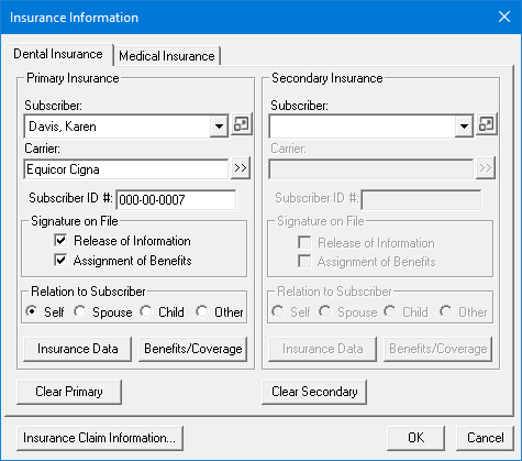 Entering a new insurance plan