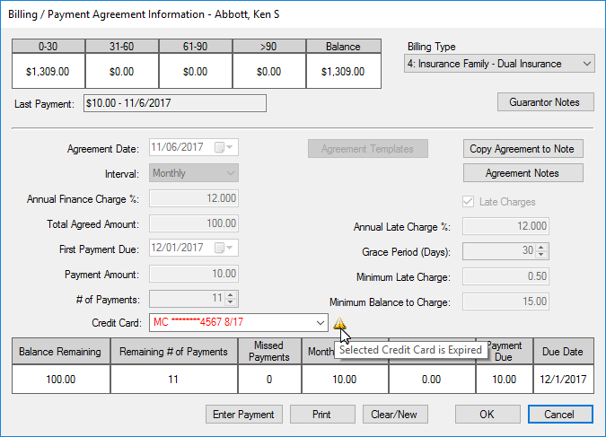 Managing expired credit cards attached to payment agreements