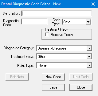 Adding dental diagnostic codes