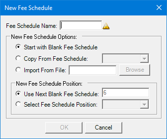 Setting up fee schedules