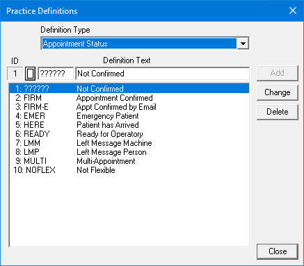 Customizing appointment status