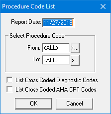 Procedure Code List