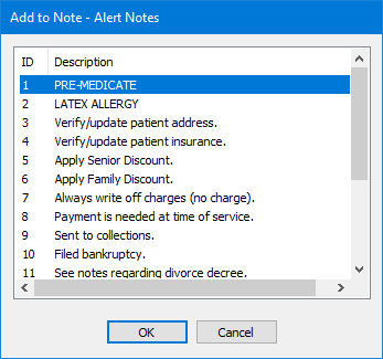 Creating a patient alert