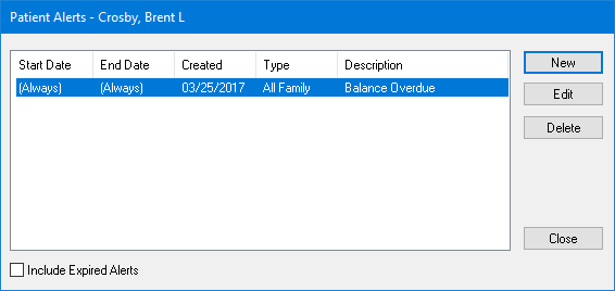 Creating a patient alert