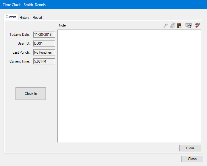 Setting up employee clock in/out