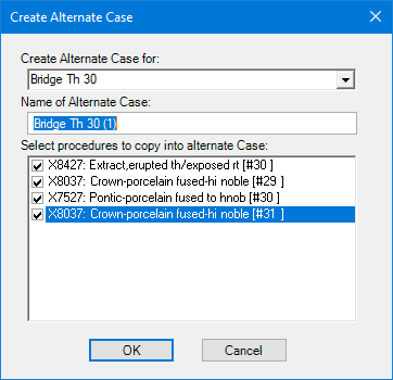 Creating alternate cases