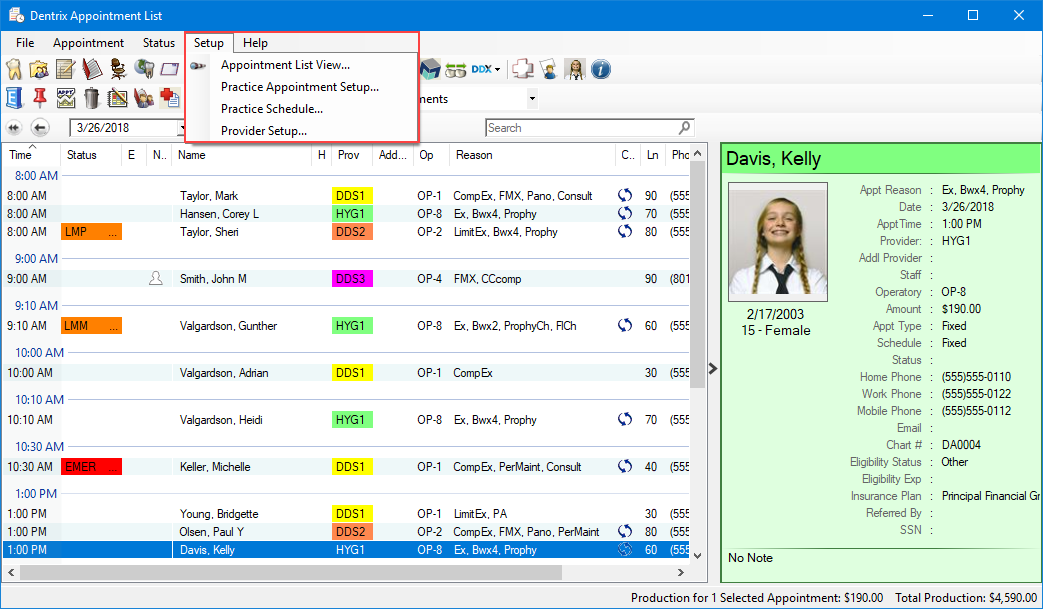 Setting up Appointment List views