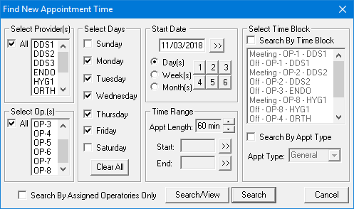 Finding new appointment times