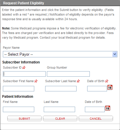 Checking insurance eligibility