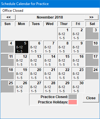 Changing office hours for a day