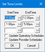 Setting up practice hours