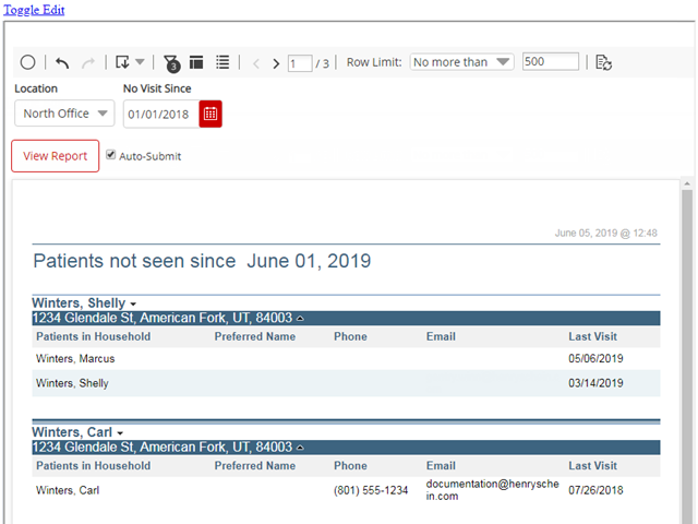 Patients not Recently Seen Report
