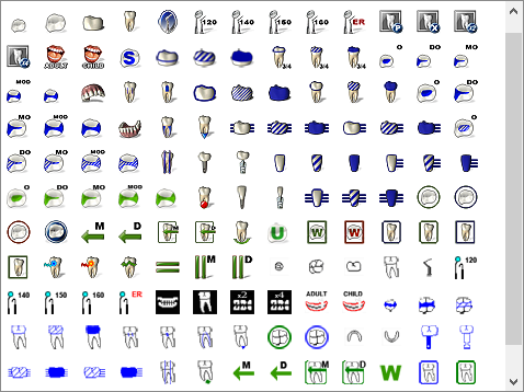 Patient Chart - Selecting procedure button images
