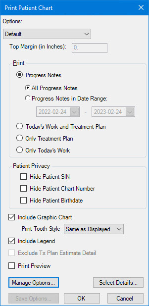 Printing patient charts
