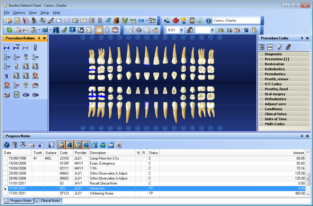 Repositioning the Patient Chart panels
