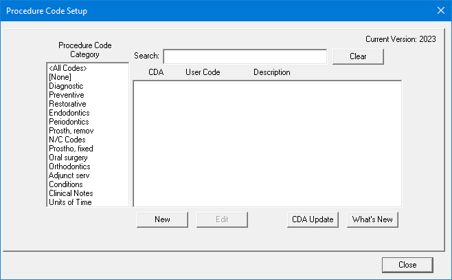 Adding procedure codes