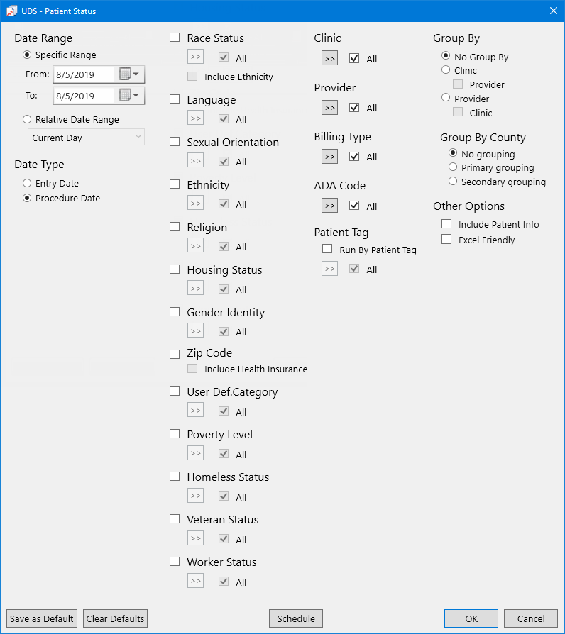 UDS - Patient Status Report