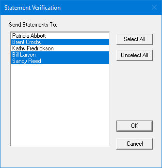 Verifying statements to send