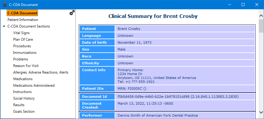 Importing C-CDA documents