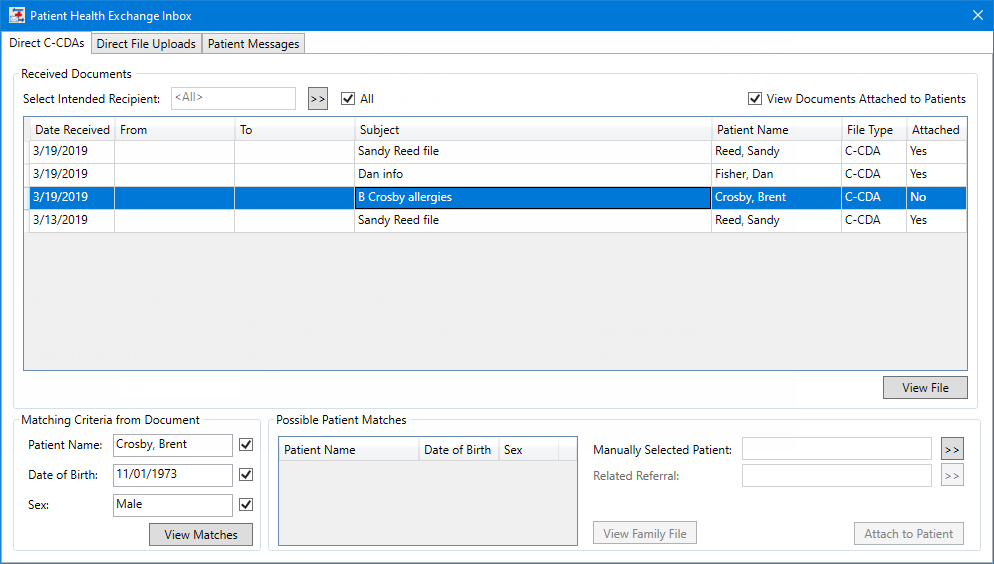 Importing C-CDA documents