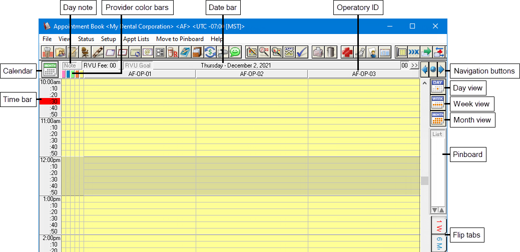 Appointment Book window overview