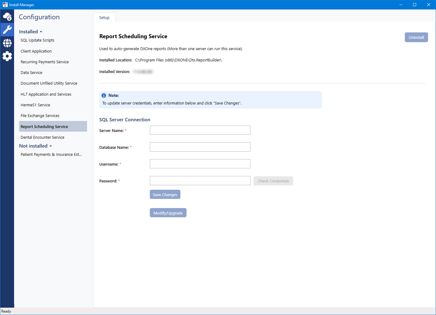 Upgrading the report scheduling service on the server