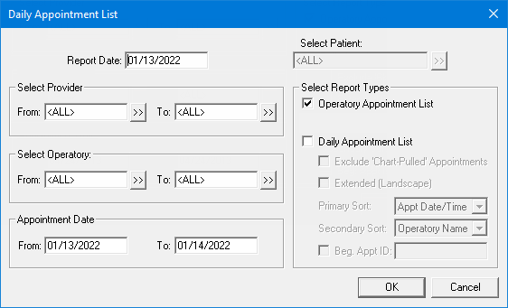 Daily Appointment List