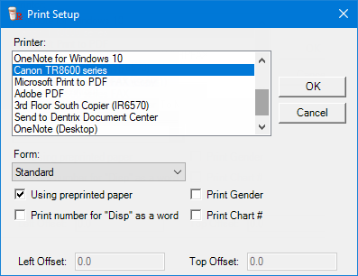 Setting up a prescription printer