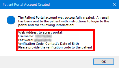 Setting up a patient's portal account