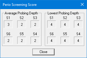PSR (perio screening score)