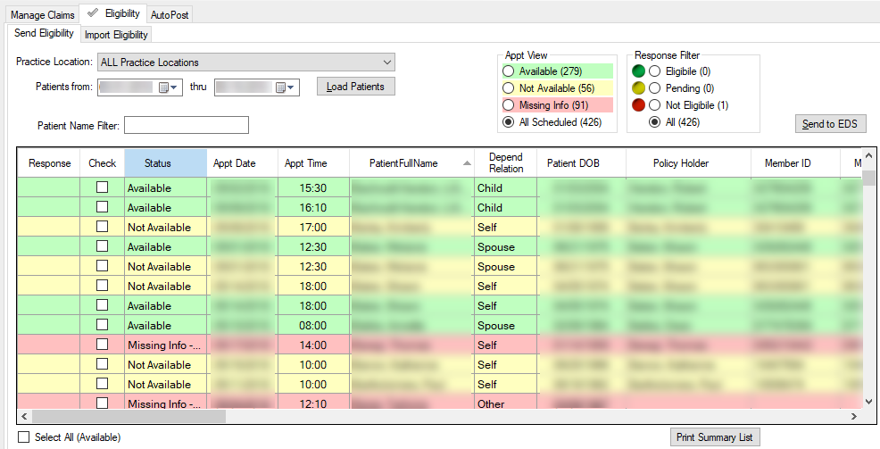 Checking patient eligibility