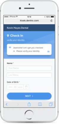 Using a mobile phone for a patient Kiosk Check In