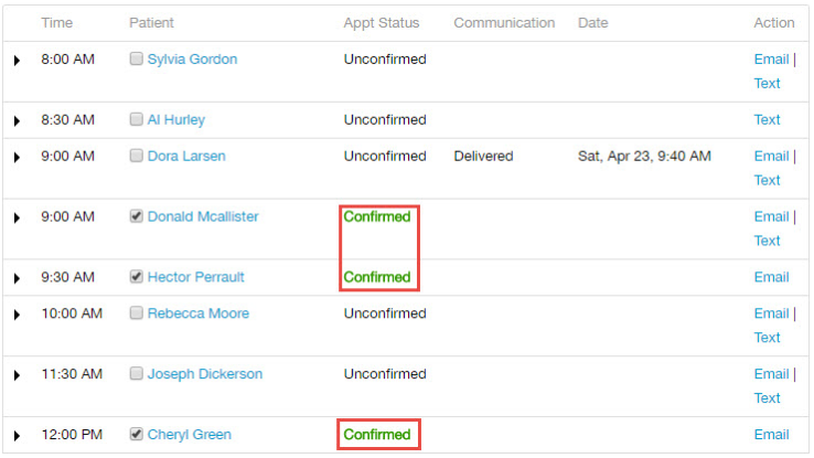Managing appointment confirmations