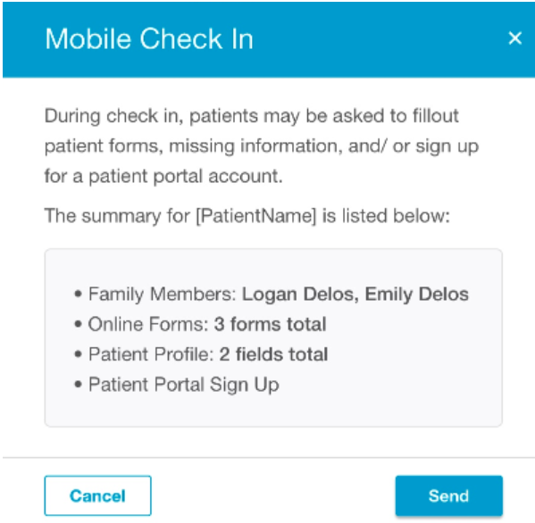 Using a mobile phone for a patient Kiosk Check In