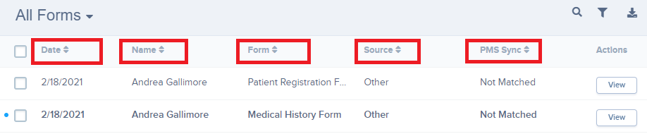 Sorting form responses