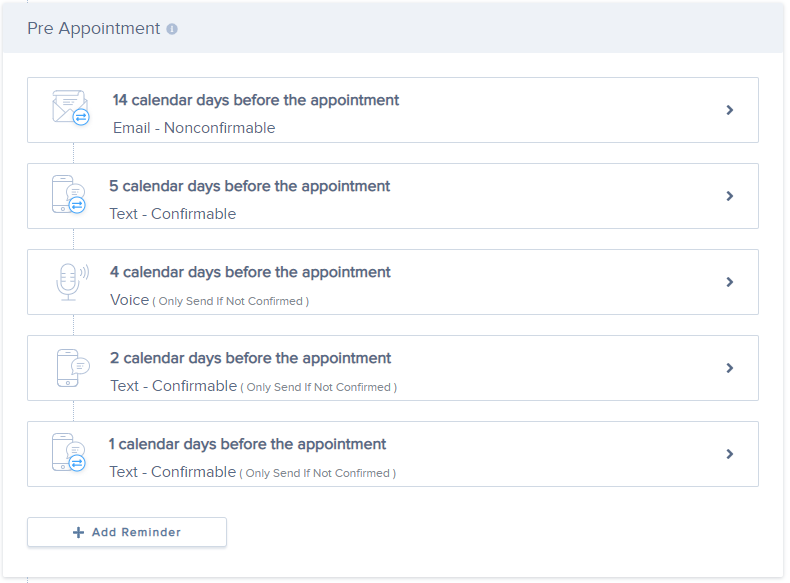Editing an appointment reminder