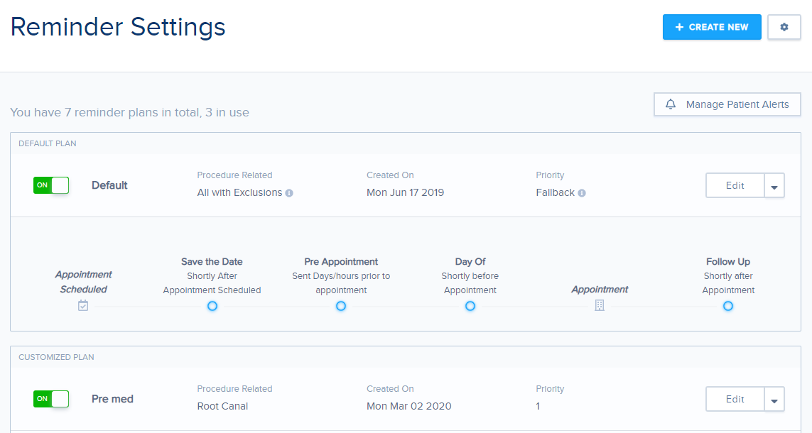 Editing an appointment reminder