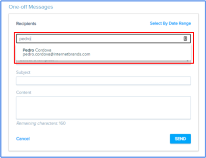 Sending a one-off message